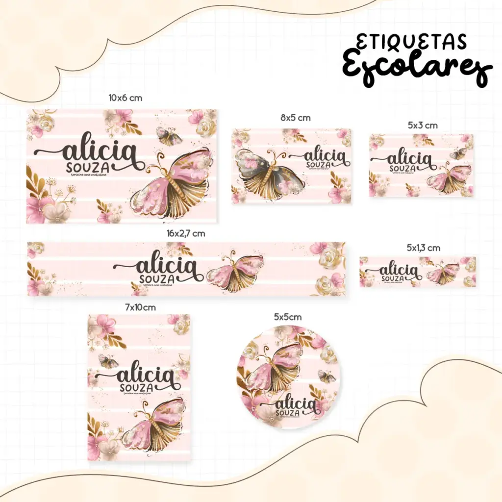 Etiqueta Escolar Borboletas