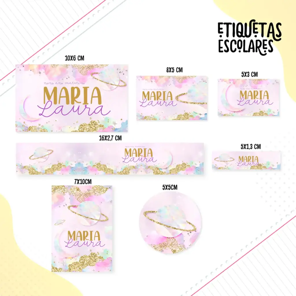 Etiqueta Escolar Universo