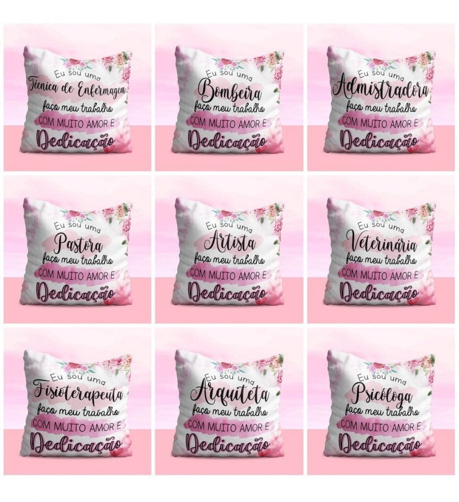 Artes Caneca Almofada Alfabeto Floral Profissões Em Corel