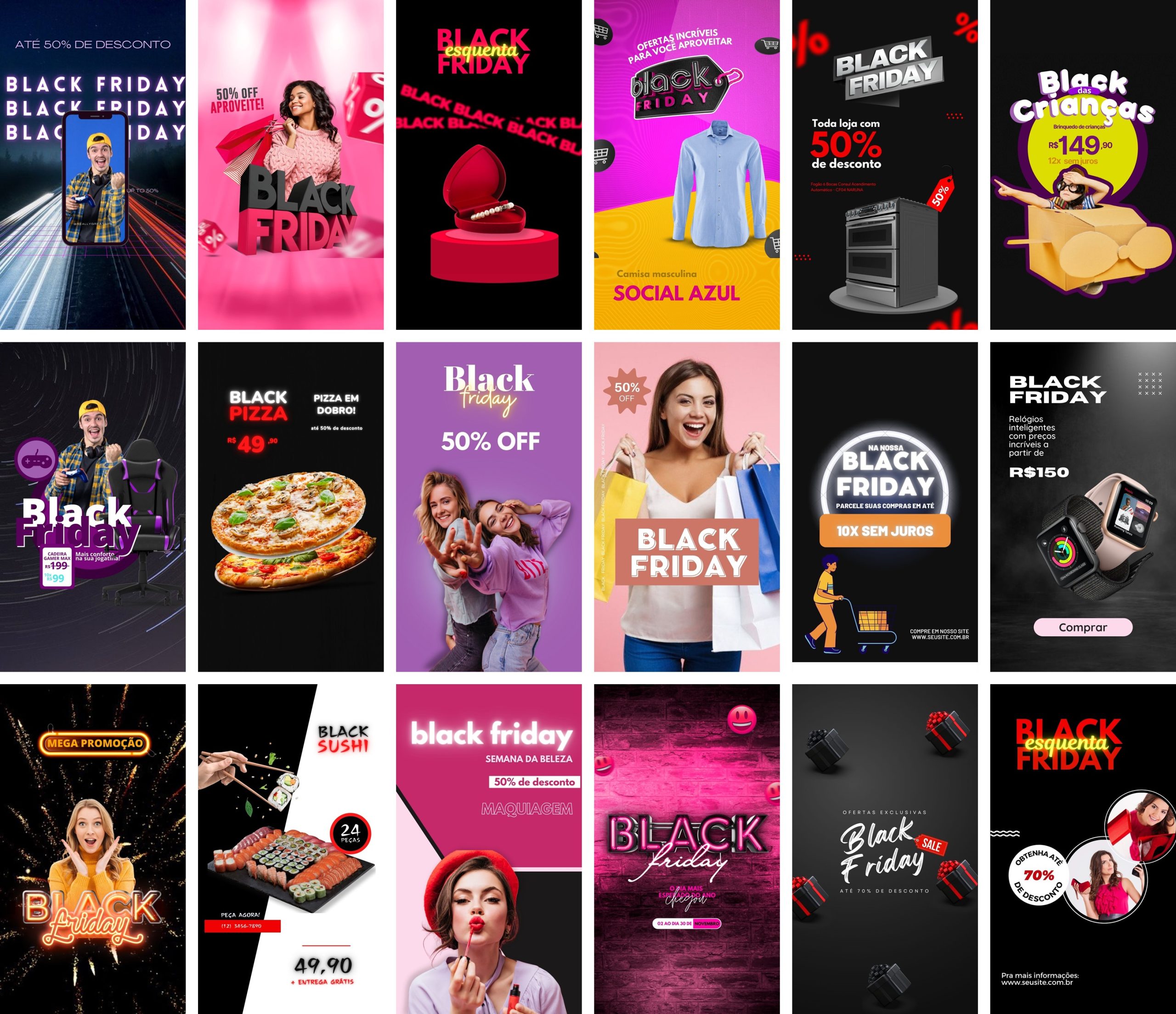 Pack Canva Fast Food Template Canva 30 Artes + Bônus | Ilustrei Studio