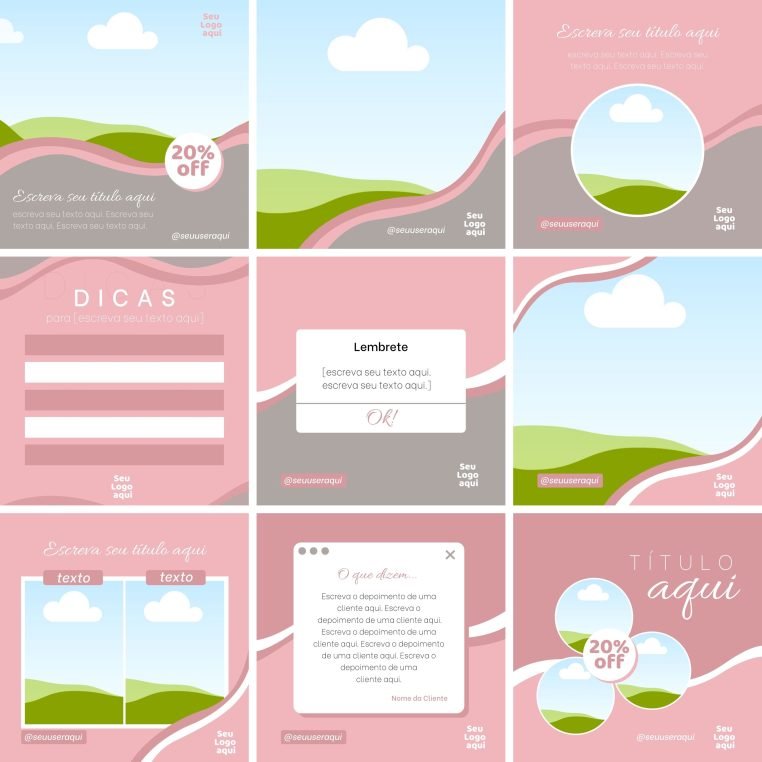 Pack Canva Marketing Digital Template Canva 25 Artes + Bônus | Ilustrei ...